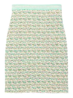 St. John Bouclé Mini Skirt - Green