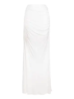 ANDREĀDAMO Draped Maxi Skirt - White
