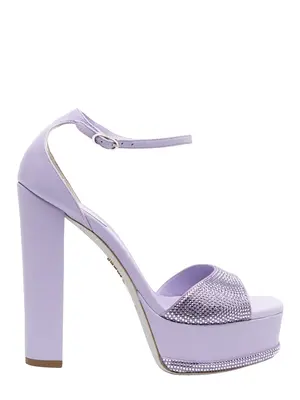 Rene Caovilla 90mm Crystal-embellished Platform Sandals - Purple