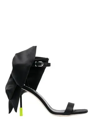 MSGM Bow-detail 100mm Leather Sandals - Black