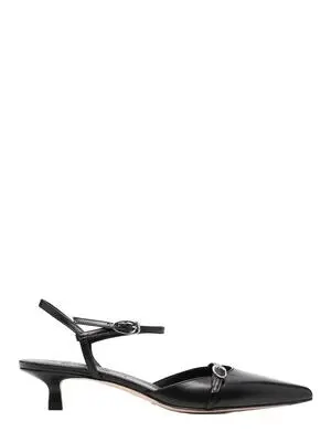 AeydĒ 50mm Leather Slingback Pumps - Black