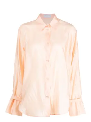 Christian Wijnants Cuff Strap Silk Shirt - Neutrals
