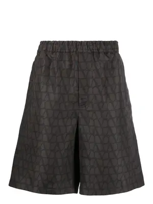 Valentino Garavani Toile Iconographe Bermuda Shorts - Brown