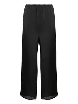 BASERANGE Domond Wide-leg Linen Trousers - Black