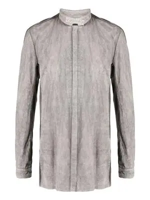 Boris Bidjan Saberi Stand-up-collar Cotton Shirt - Grey