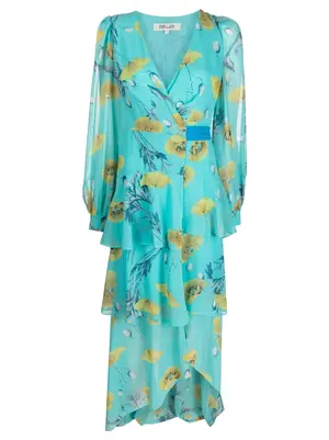 Diane Von Furstenberg Silvia Floral-print Dress - Blue