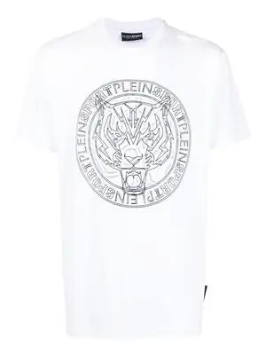 PLEIN SPORT Tiger-print T-shirt - White