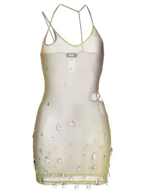 Gcds Sita Crystal-drop Mini Dress - Green