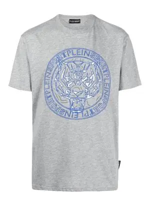 PLEIN SPORT Tiger-print T-shirt - Grey