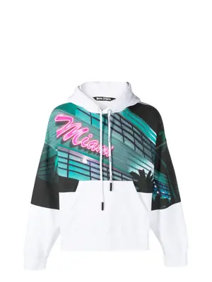 Palm Angels Graphic-print Drawstring Hoodie - White