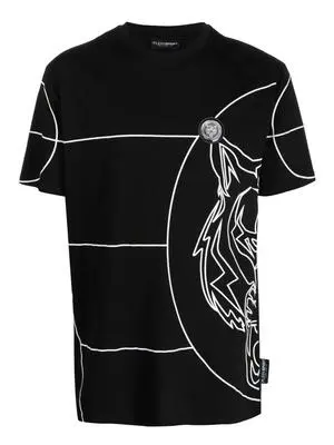PLEIN SPORT Logo Tiger-print T-shirt - Black