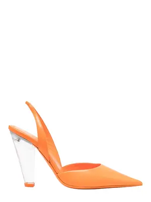 3JUIN Pointed-toe Leather Pumps - Orange