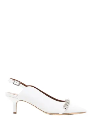 MALONE SOULIERS 50mm Crystal-embellished Pumps - White