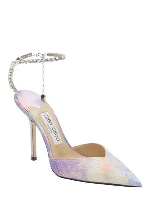 JIMMY CHOO Saeda Crystal-embellished Pumps - Wisteria Mix