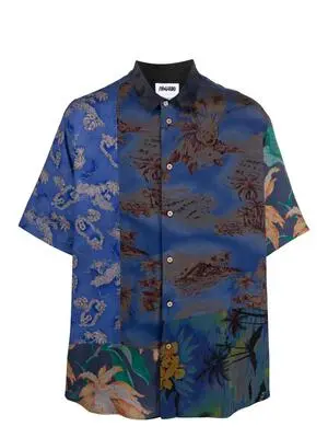 MAGLIANO All-over Graphic-print Patchwork Shirt - Blue