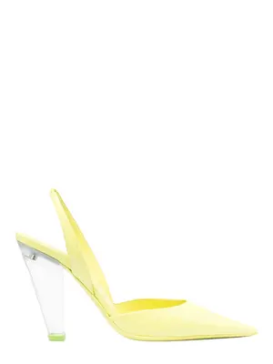 3JUIN 105mm Leather Pumps - Yellow