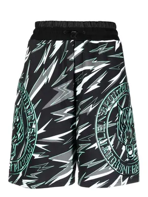 PLEIN SPORT Tiger-print Jogging Shorts - Black