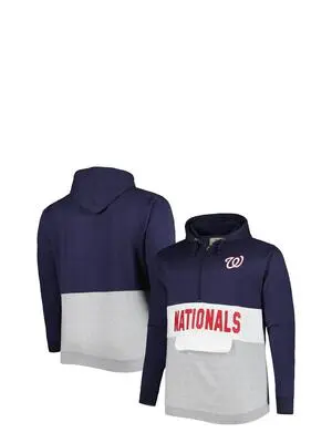 Profile Washington Nationals Fleece Half-zip Hoodie - Navy