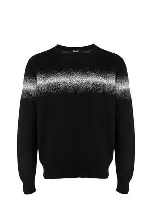Herno Spray-paint Effect Knit Sweatshirt - Black