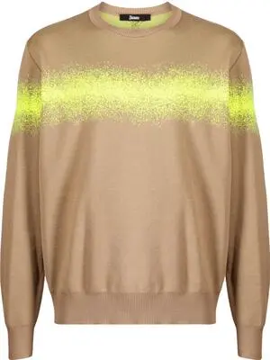 Herno Spray-paint Effect Knit Sweatshirt - Brown