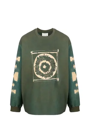 SONG FOR THE MUTE Logo-print Long-sleeved Sweatshirt - Green
