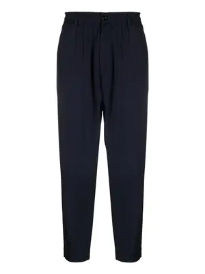 4SDESIGNS Elasticated-waistband Tapered Trousers - Blue