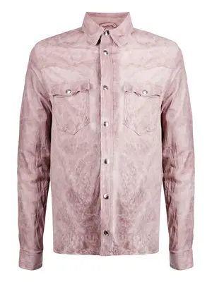 GIORGIO BRATO Distressed-effect Leather Jacket - Pink