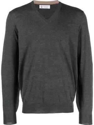 BRUNELLO CUCINELLI Brunello Cucinelli V-Neck Fine-Knit Jumper