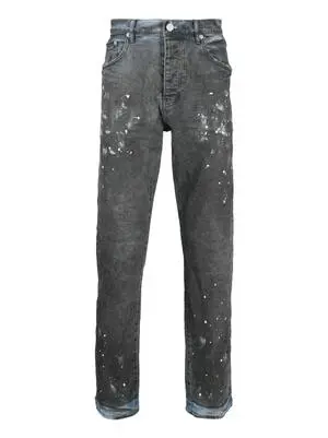 PURPLE BRAND Paint Splatter Straight-leg Jeans - Blue