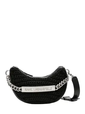 Karl Lagerfeld K/id Leather Shoulder Bag - Black