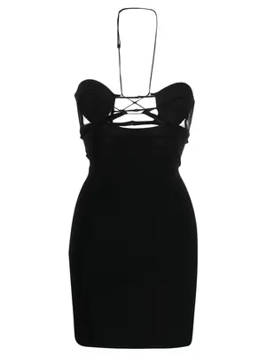 NENSI DOJAKA Strappy Cut-out Mini Dress - Black