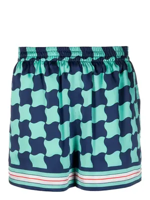 Casablanca Casablanca Casa Way Silk Shorts Green