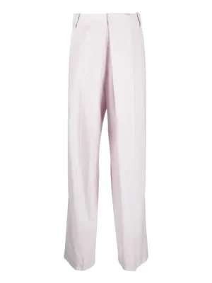LOW CLASSIC Pleat-detail Tailored Trousers - Purple