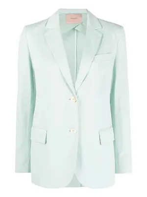 TWINSET Plain Single-breasted Blazer - Green