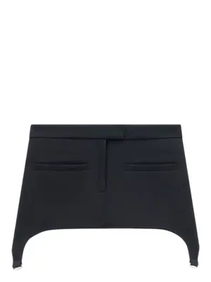 COURREGES Twill Suspenders Mini Skirt - Black