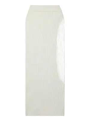 THE ROW The Row Moss Ribbed Silk Maxi Skirt White