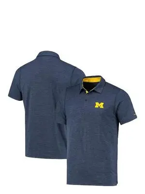 Columbia Michigan Wolverines Tech Trail Omni-shade Polo - Navy