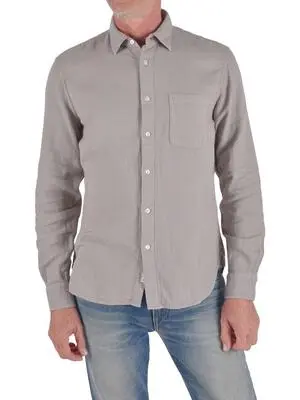 HIROSHI KATO The Ripper Waffle Button-up Shirt - Sand Gray