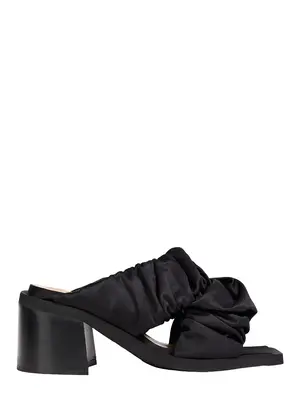GANNI GANNI Ruched Satin Mules Black