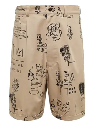 Junya Watanabe X Basquiat Printed Cotton Shorts - Multicoloured