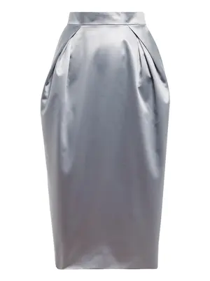 MAISON MARGIELA Satin Draped Midi Skirt - Blue