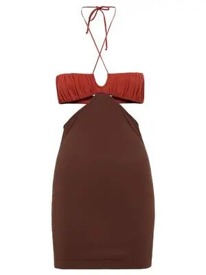 NENSI DOJAKA Cutout Mini Dress - Brown