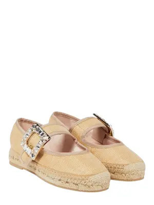 ROGER VIVIER Babies Embellished Espadrilles - Beige