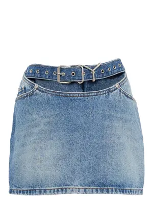 Y/project Cut-out Denim Miniskirt - Blue
