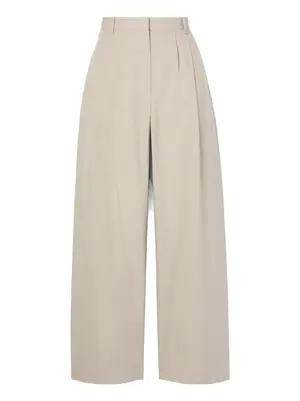 THE ROW Bufus Pleated Cotton-poplin Pants - Gray