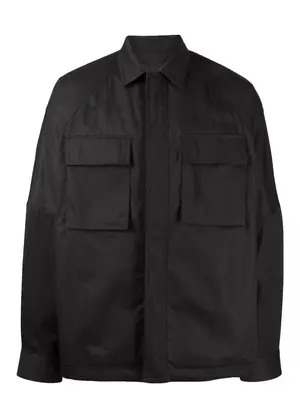 JUUN.J Classic-collar Concealed-fastening Shirt Jacket - Black