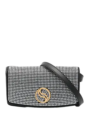 Stella McCartney S-wave Crystal-embellished Crossbody Bag - Black