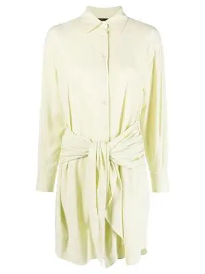 MAJE Maje Asymmetrical Tie-Waist Shirt Dress
