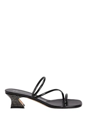 GIUSEPPE ZANOTTI Aude Strass 45mm Rhinestone Sandals - Black