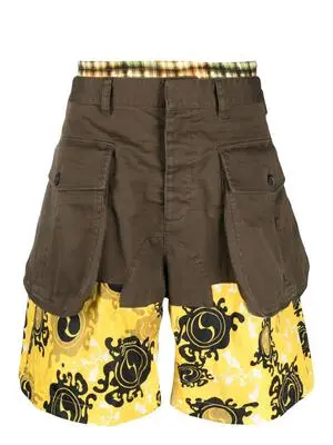 Dsquared2 Layered Effect Cotton Shorts - Green